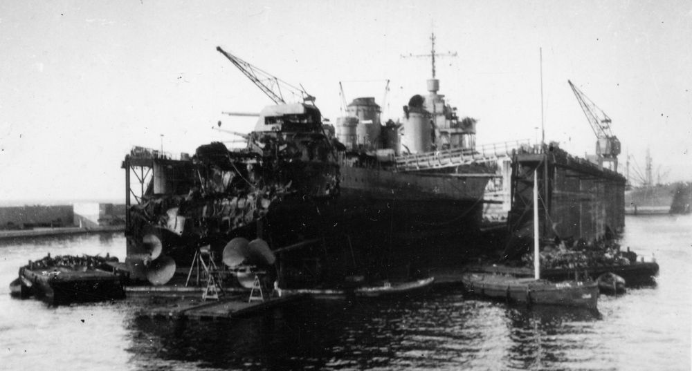 Battle Damaged Ship Vichy French Sloop D'Entrecasteaux Wrecked During